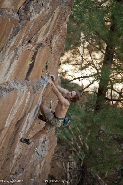 Dean Hoffman styling the crux of Mulligan Stew 5.11-. Photo: Chris ...