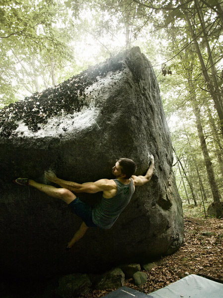 Climbing in Black Hut Boulder, Black Hut Boulder