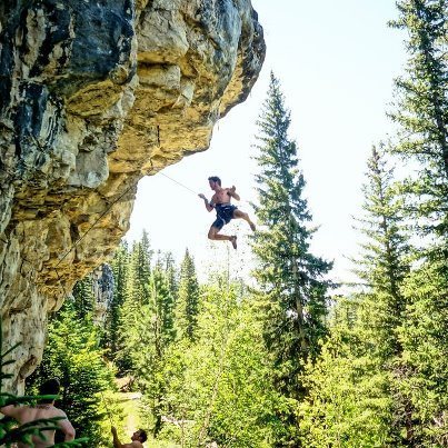 Rock Climbing in Land Slide Wall, Spearfish Canyon