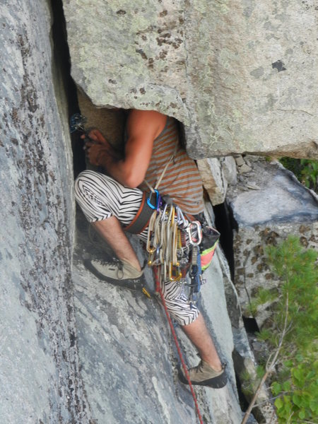 Rock Climb Layback Route, Lakes Region