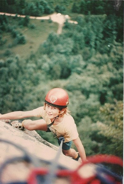 Andy Ross on the finish to Refuse. about 1977