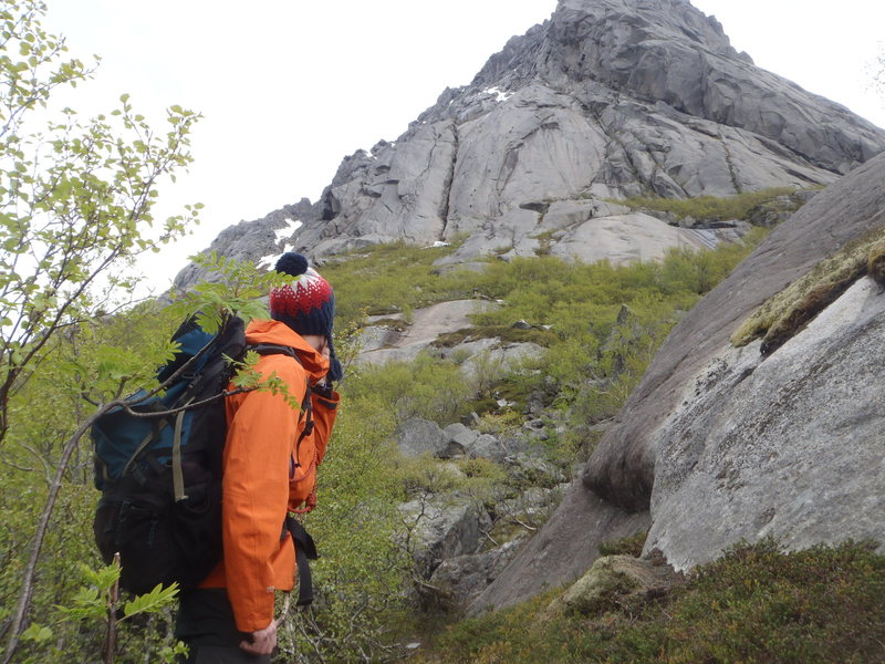 approach to Pillaren Peak in Djupfjord, Lofoten.. June but definitely ...