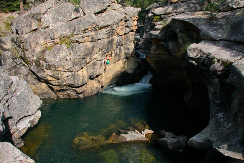 Devil's Punchbowl. People also cliff jump off the right side.