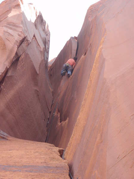 Rock Climb Offwidth Your Head, Indian Creek