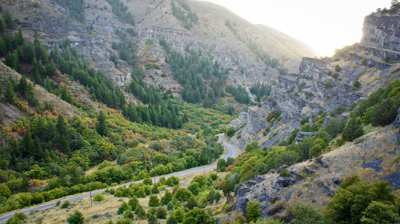 Climbing in Blacksmith Fork Canyon, Wasatch Range