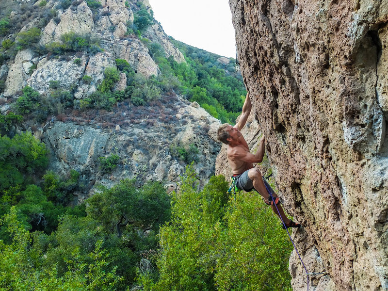 Alex climbing on Mt. Gorgeous