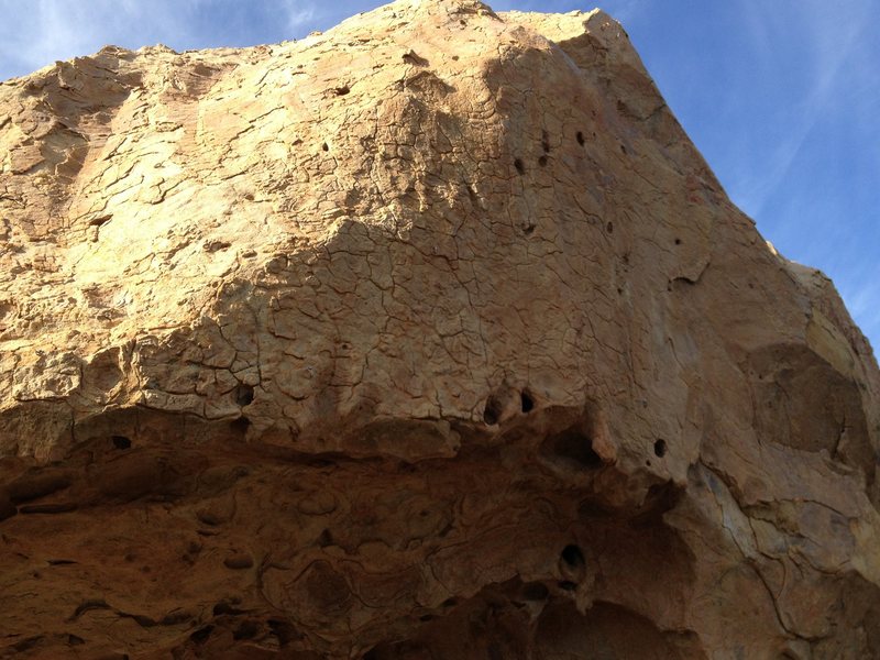 Caveman boulder at Potter's Point. Pretzel Logic traverses the lip ...
