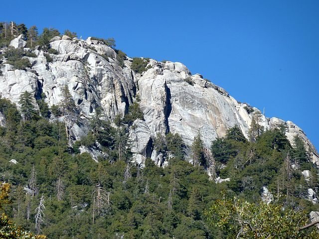The south face of Suicide Rock from Fern Valley, Idyllwild