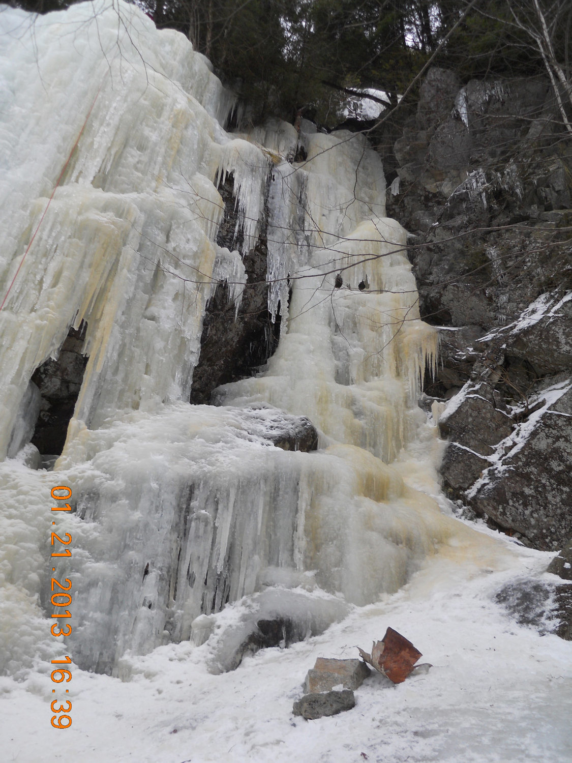 The small gully on the right. It looks much easier than it is. There ...