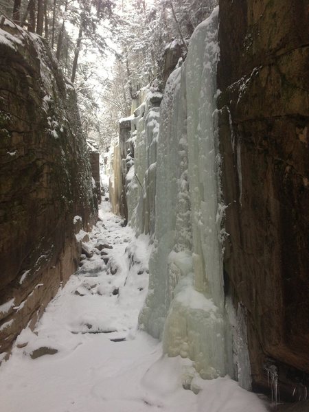 Climbing in The Flume (Franconia Notch), * NH Ice and Mixed