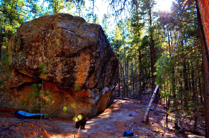 Climbing in Ugly Duckling Boulder, The Needles Of Rushmore