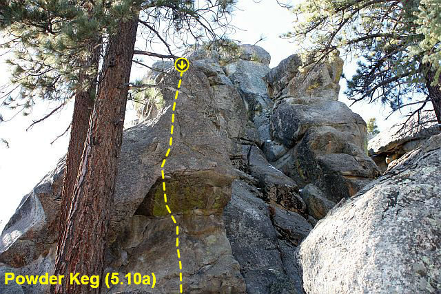 Powder Keg (5.10a), Holcomb Valley Pinnacles