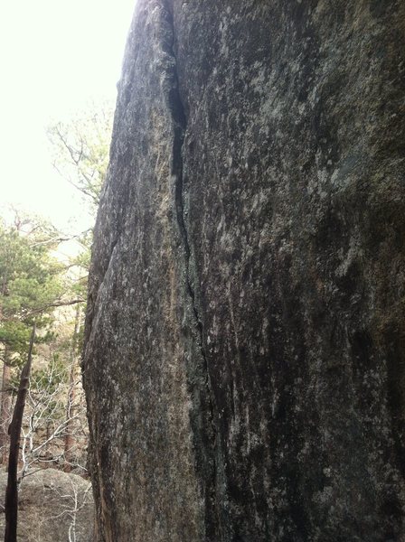 Climbing in Hydra-Crack Boulder, The Needles Of Rushmore