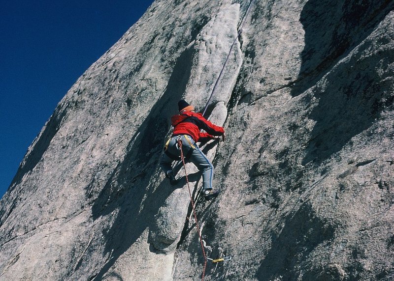 Anne liebacking the flake on "Double Dip," February, 1986.