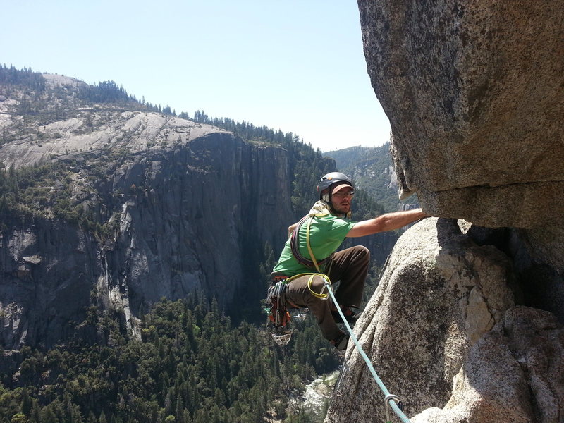 The requisite shot of the final traverse. Looks much harder than, but ...