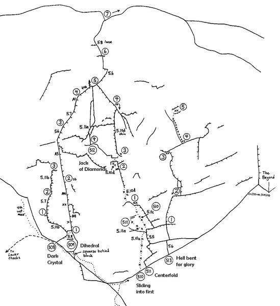 Topos Of The Routes On The Diamond From Clint Cummins S Guide
