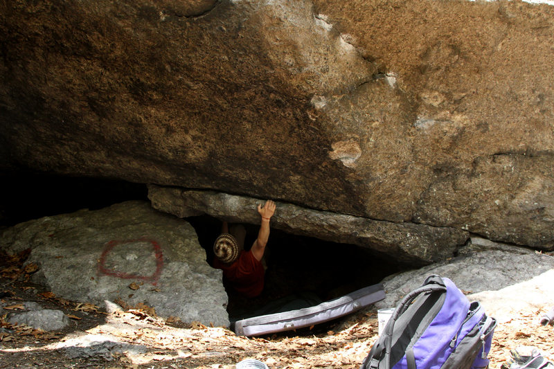 Coming out of the cave.