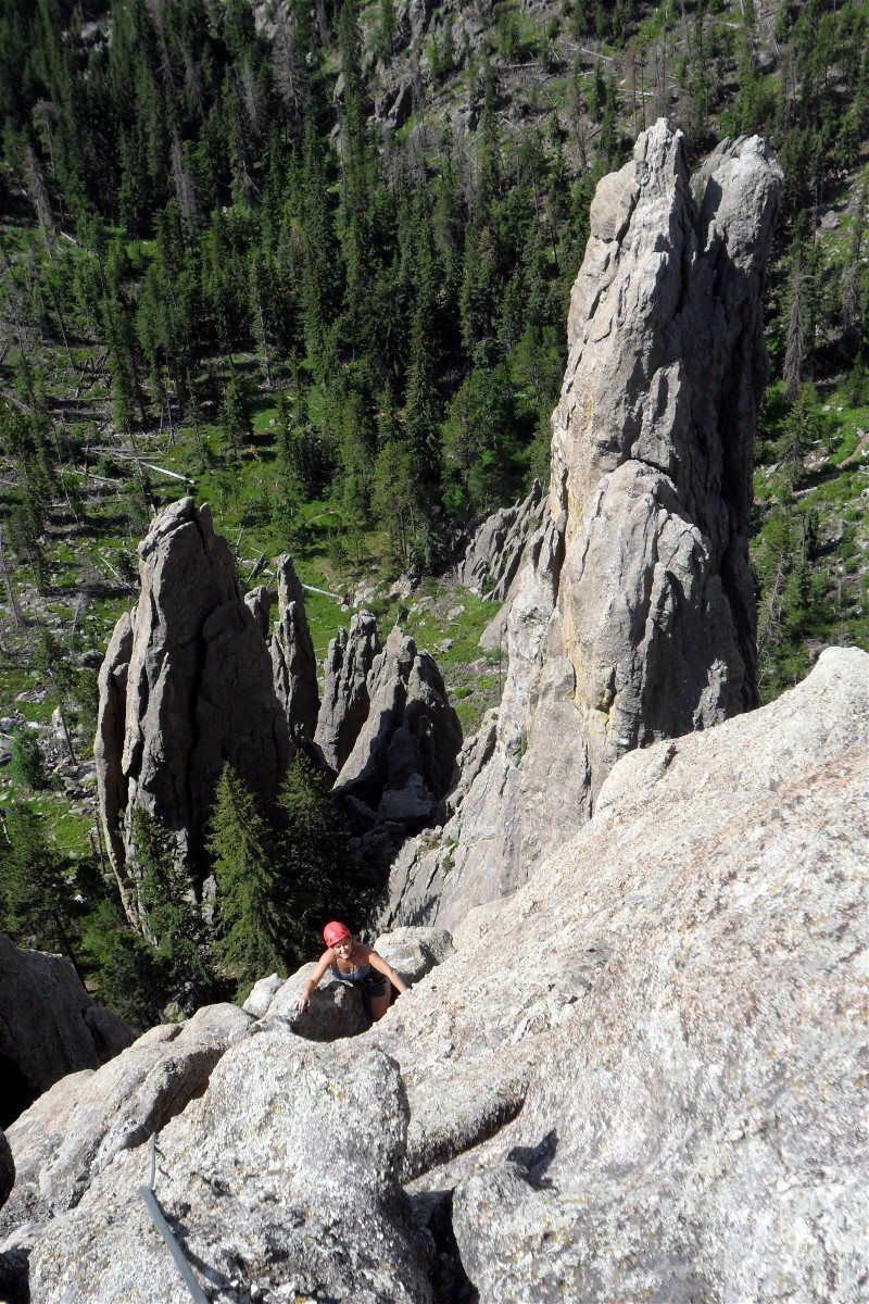 Brenda emerges from the squeeze chimney of pitch 2. Now it's just a ...