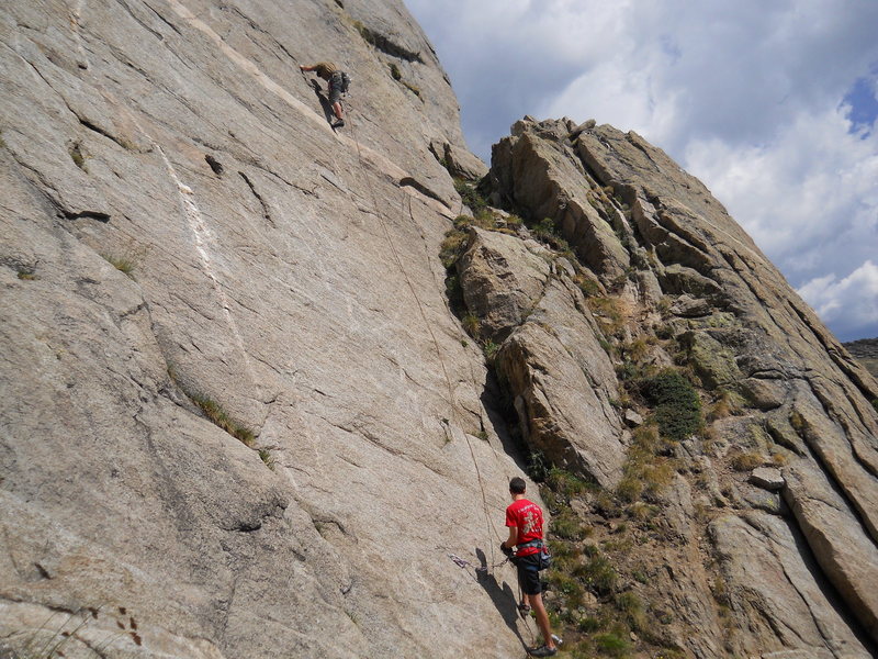 Rock Climb Loose Bolt Slab, Alpine Rock