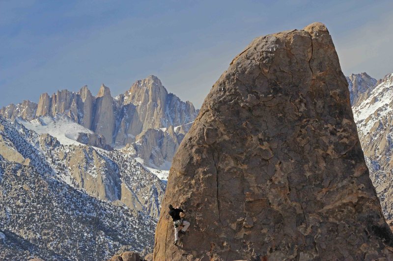 Rock Climbing in The Shark's Fin, Sierra Eastside