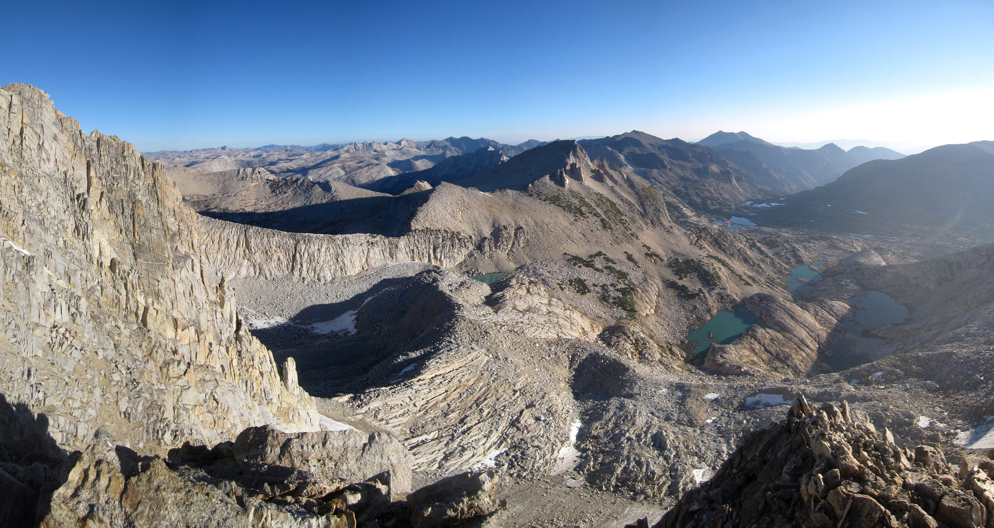Conness Lakes and the start of the North Ridge, as viewed from the ...