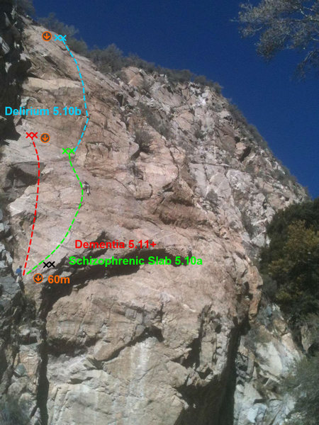 Rock Climbing in Overhead Wall, San Bernardino Mountains