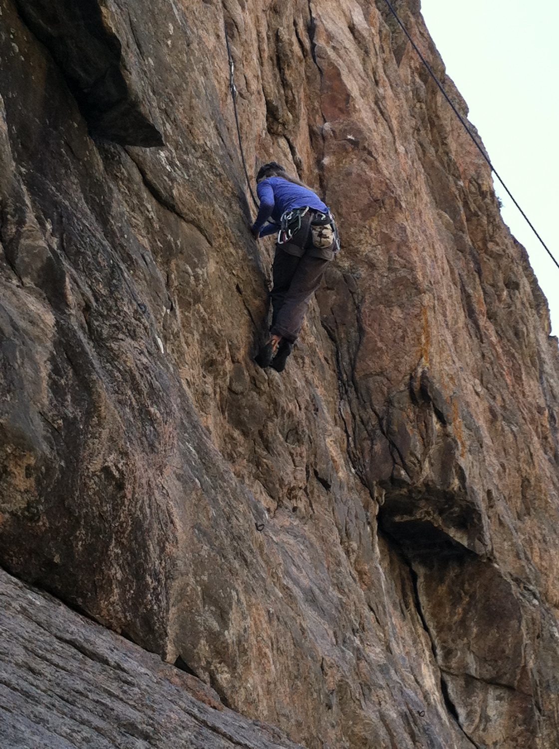 Eva edging her way through the lower section.