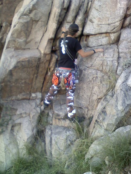Climbing in Stuck Nut Crag, Sandia Mountains
