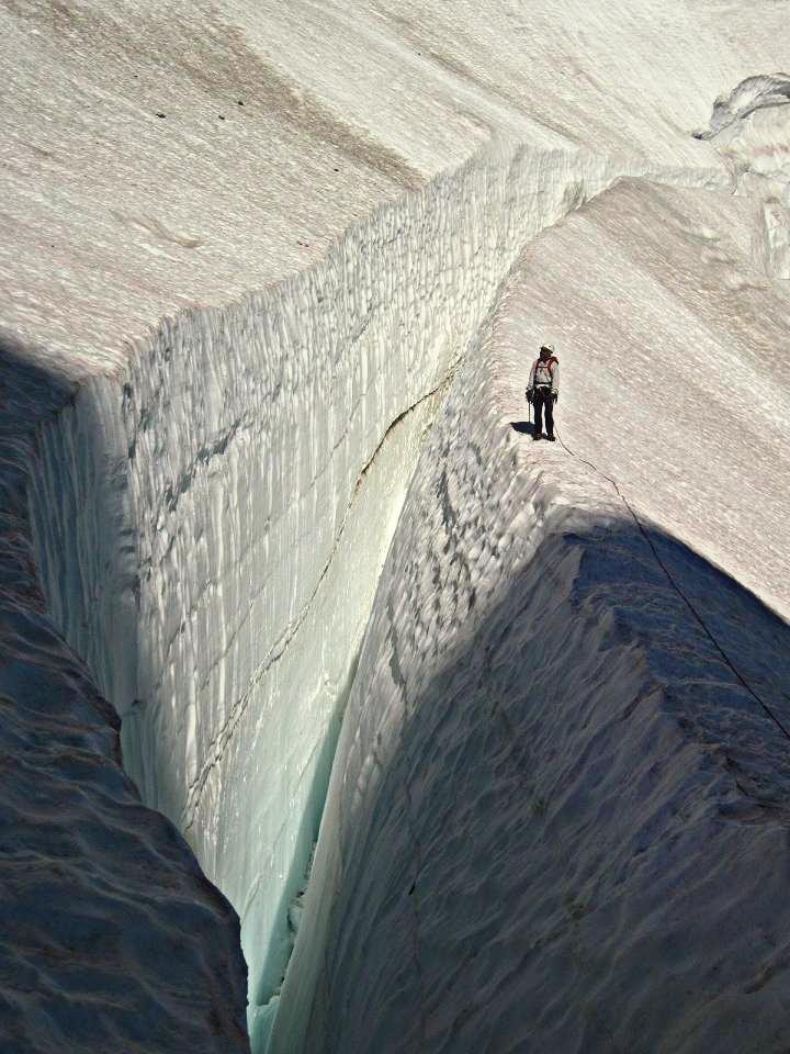 Large crevasse on the upper Ice Cliff Glacier.