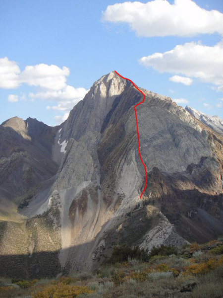 Mount Morrison with the NW Ridge highlighted.