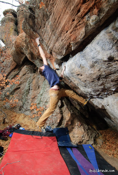 Climbing in Tim's Boulder aka Powerline Boulder, Denver Metropolitan ...