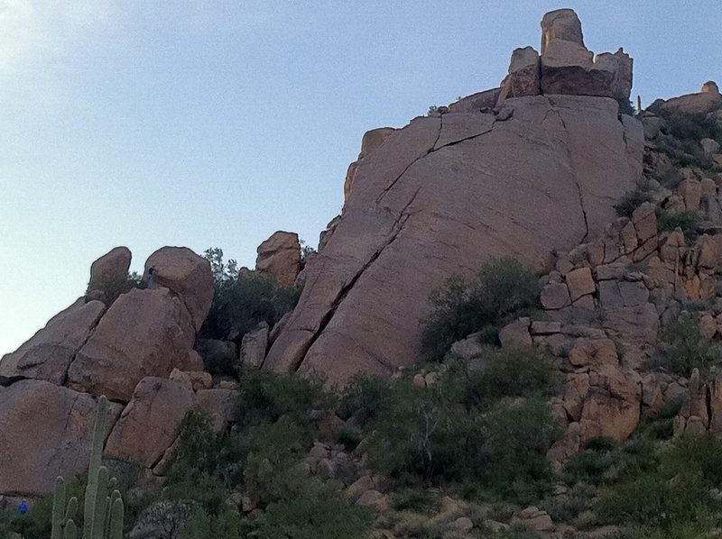 The Loaf with Bobcat Boulder in front. To reach the top, you hike to ...