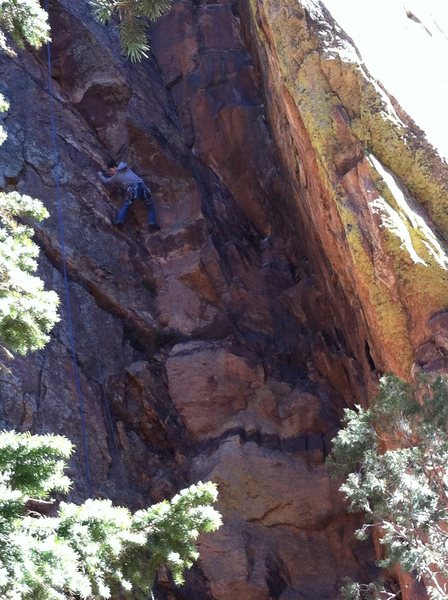 Nick Patton on the first pitch of Green Slab.