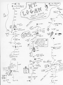 East Ridge of Mount Logan. Topo map. Source, ACC journal.