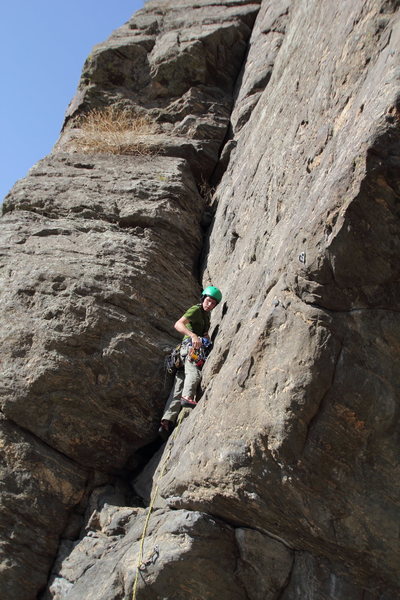 Brady Butler's first send using trad gear.