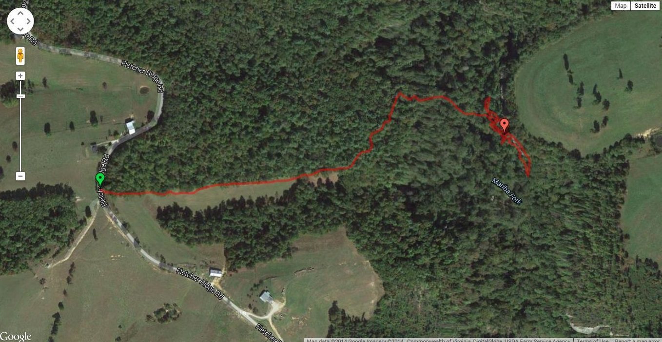 Trail directions from the road to the Mariba Fork wall