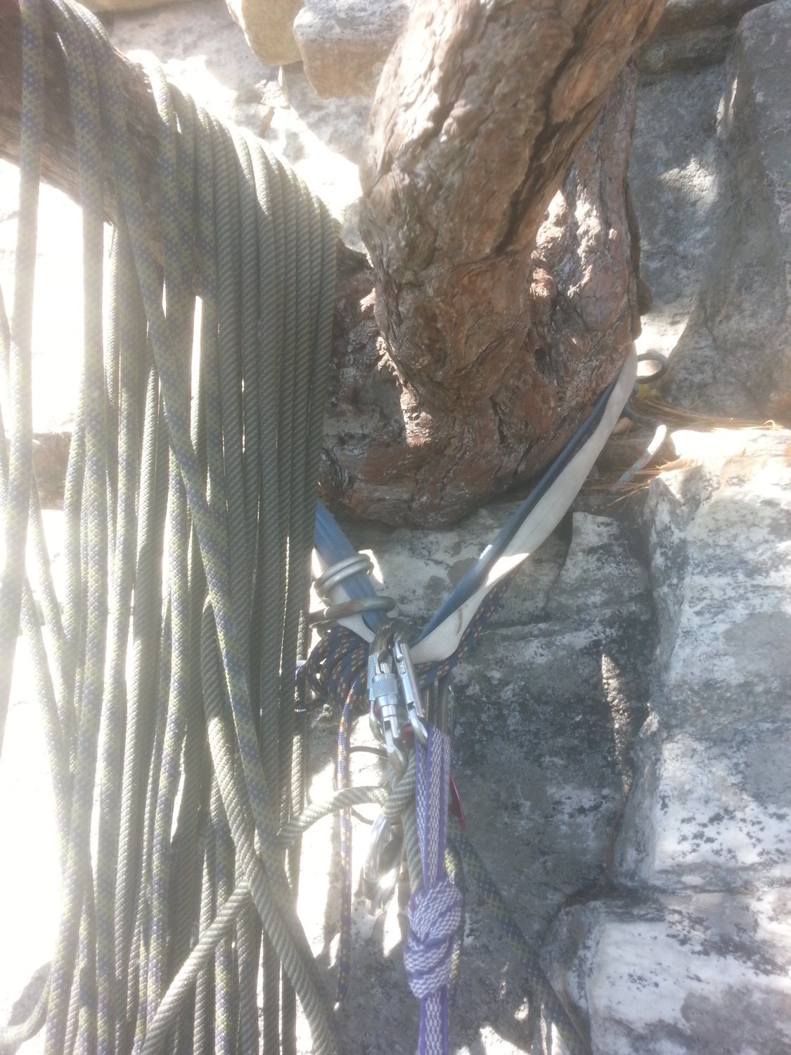 'Optional' hanging belay after exiting the Arch. The moves up to this ...