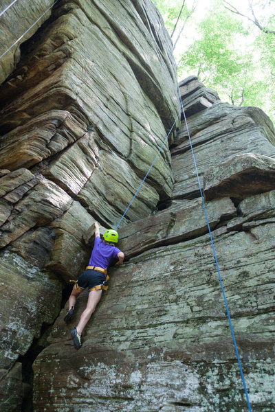 Climbing at Rose Ledge in Massachusetts.