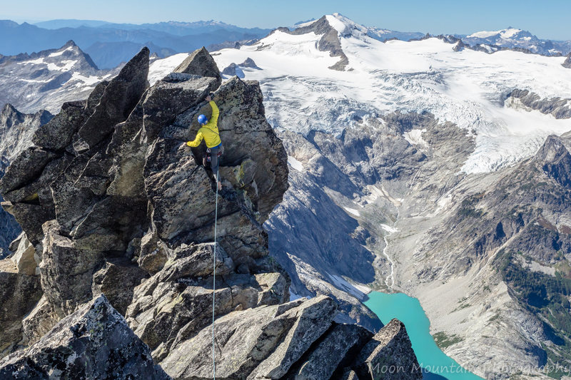 West Ridge of Forbidden Peak on Sept 20, 2014 near the top