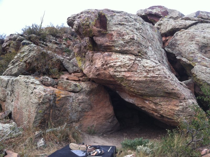 Bouldering in The Bridge aka Cave Rock, Fort Collins