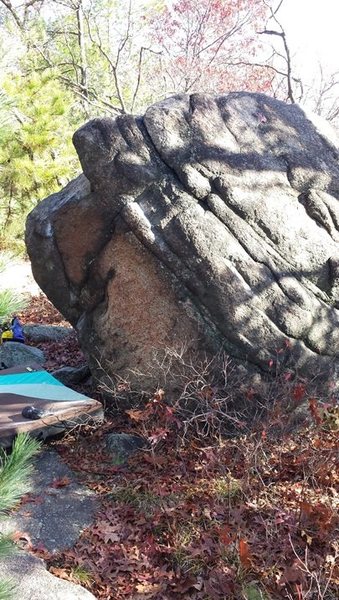 Front Side of Hilltop Boulder from trailside.