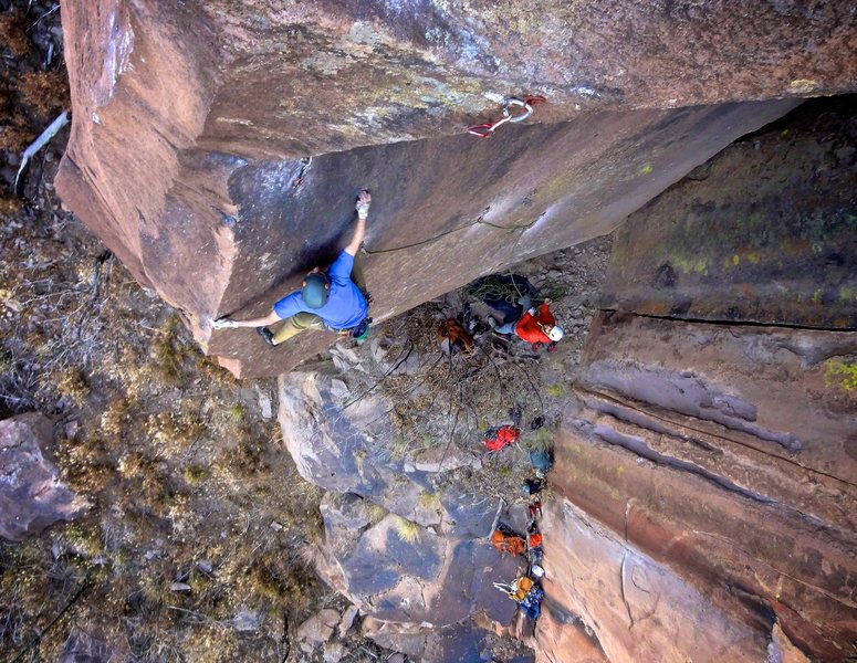 Transitioning from the slab to the arête. November 2014. Climbing on ...