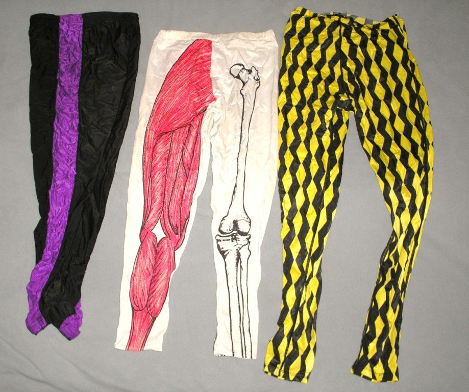My bad lycra era: Solid leg stripe,,chevron black and yellow,,and the ...