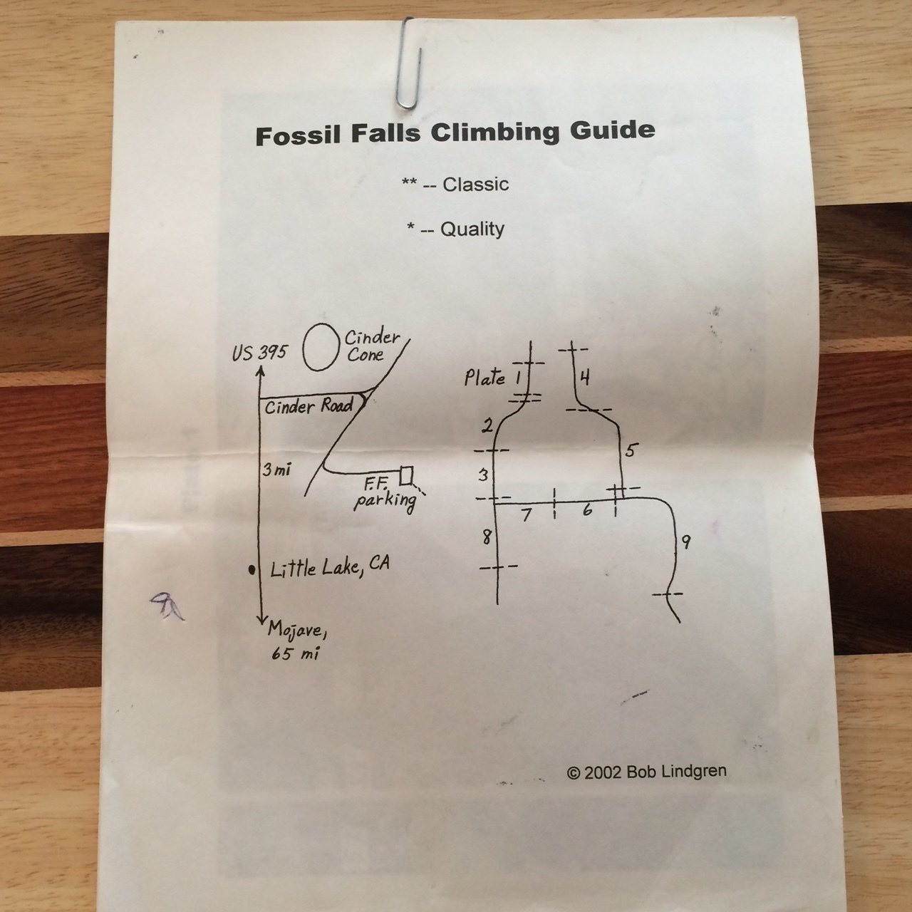 Overview Map of Fossil Falls by Bob Lindgren.