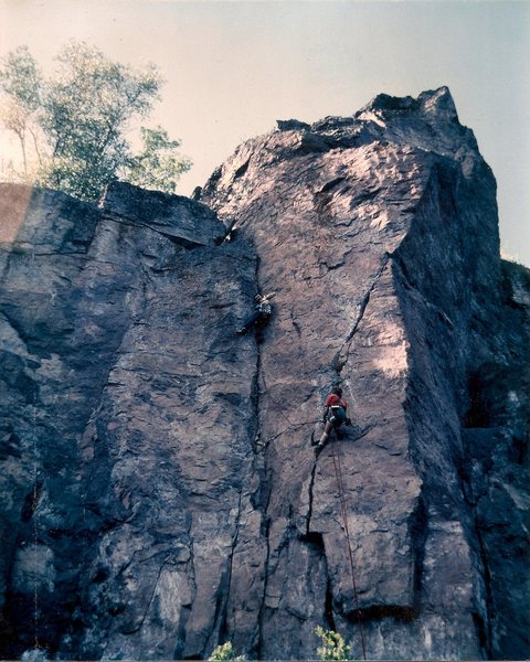 Rock Climb Christmas Tree Crack, Tettegouche SP (North Shore)