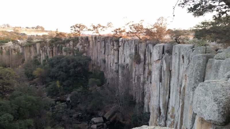 A view of the la Cabaretera section of the Aculco climbing area. The ...