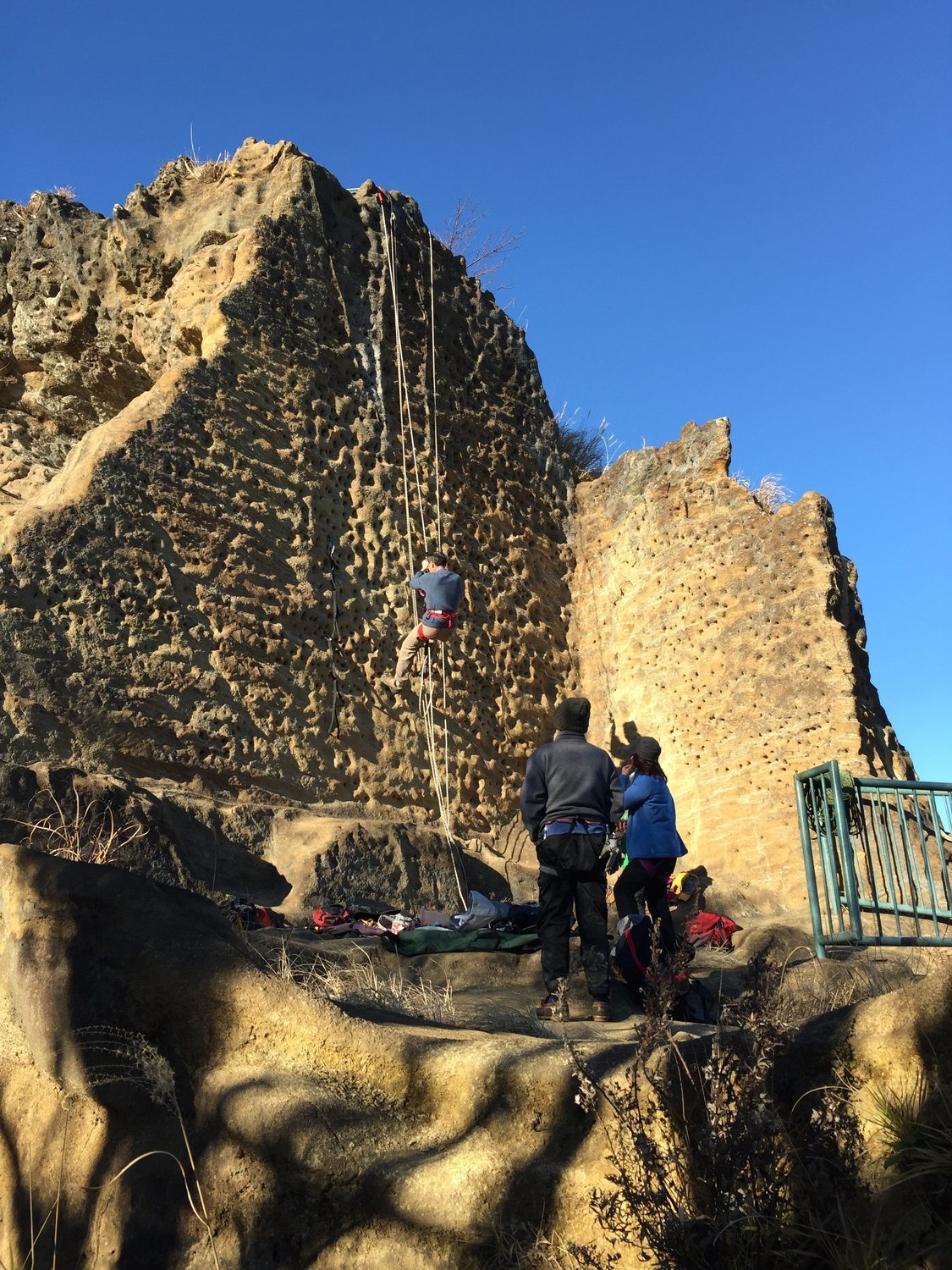 Locals practicing their jumaring technique