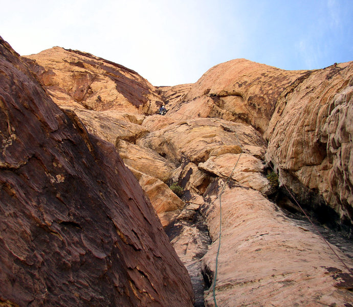 Approaching the upper jam crack