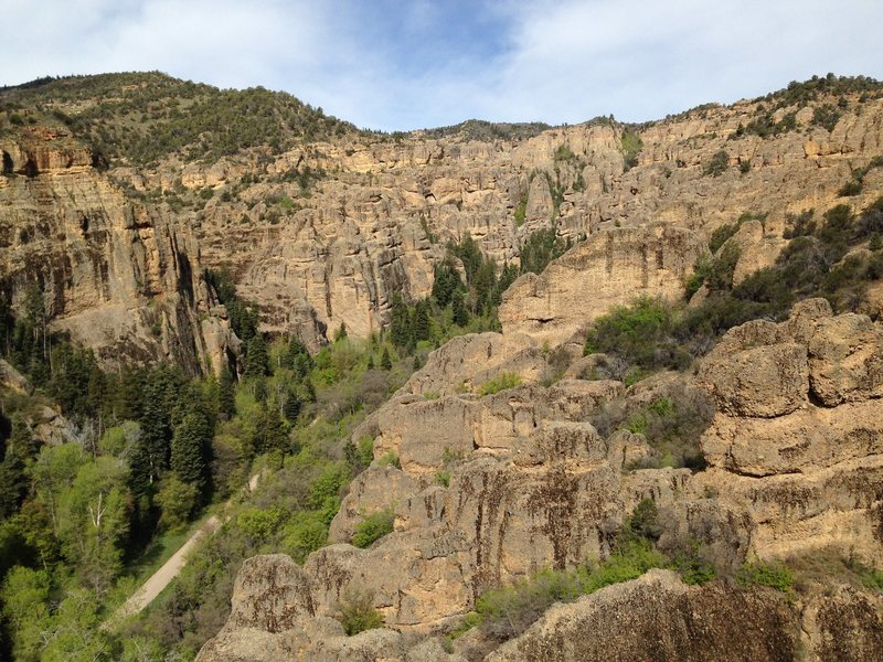 Beautiful view up canyon from the summit.
