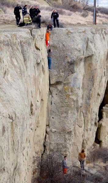 Rock Climbing in Billings Rimrocks, South Central Region